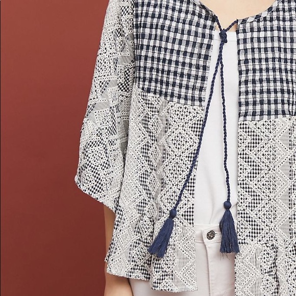 Anthropologie | Accessories | Akemi Kin Gingham Eyelet Kimono Nwt ...